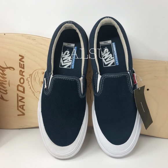 Vans | Shoes | Vans Slip On Pro Toecap Reflecting Blue Suede W | Poshmark